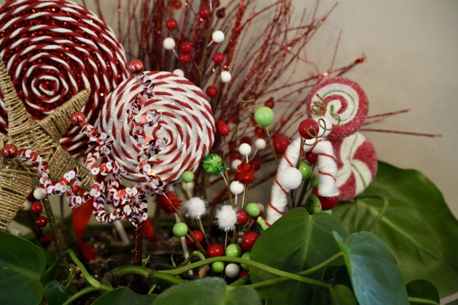 DIY Christmas Decor ~ Yarn Candy Canes - The Cottage Mama